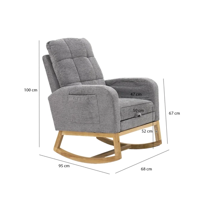 Buy Kamari Rocking Chair-Grey | THE HOME UAE