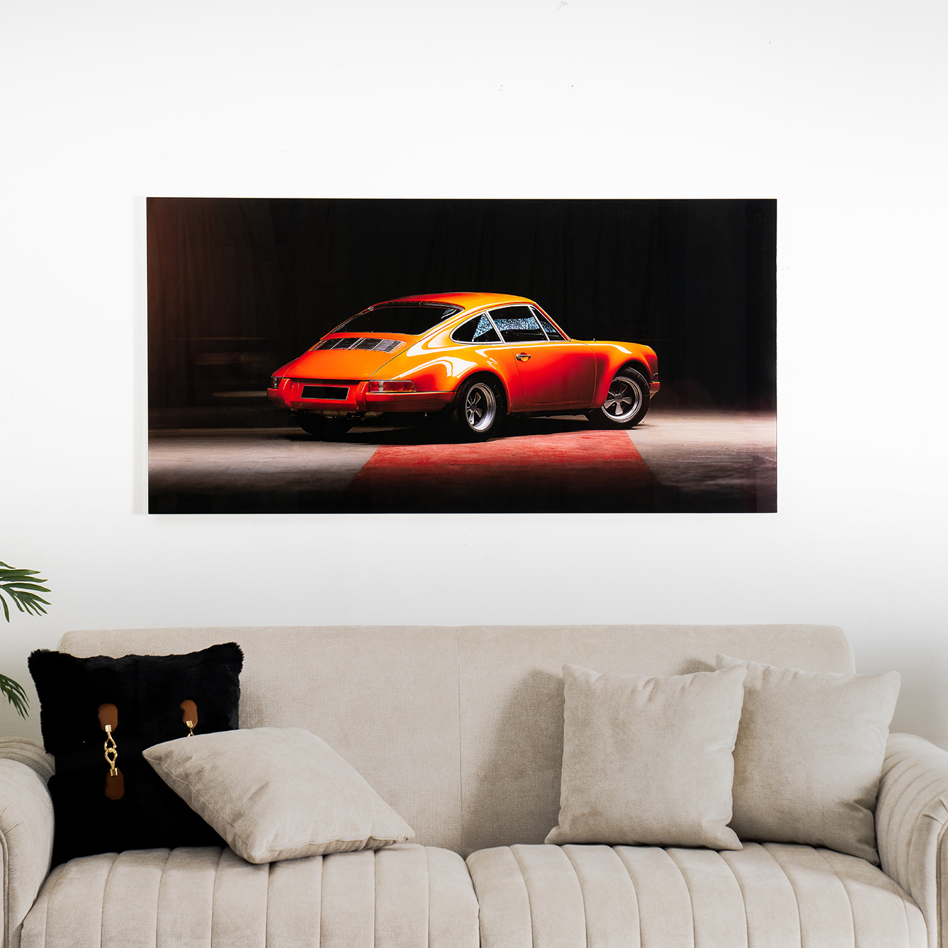 Buy Opaline Porsche Car Tempered Glass Wall Art 140x70cm | THE HOME UAE
