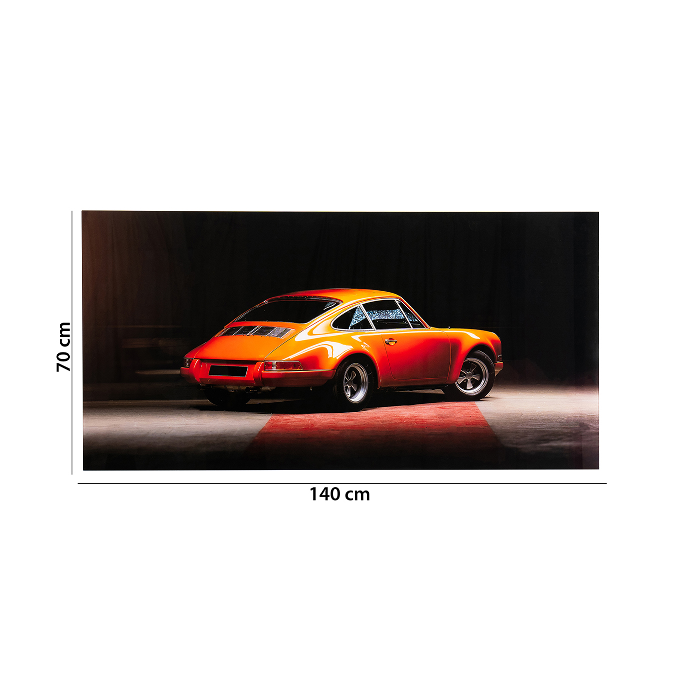 Buy Opaline Porsche Car Tempered Glass Wall Art 140x70cm | THE HOME UAE
